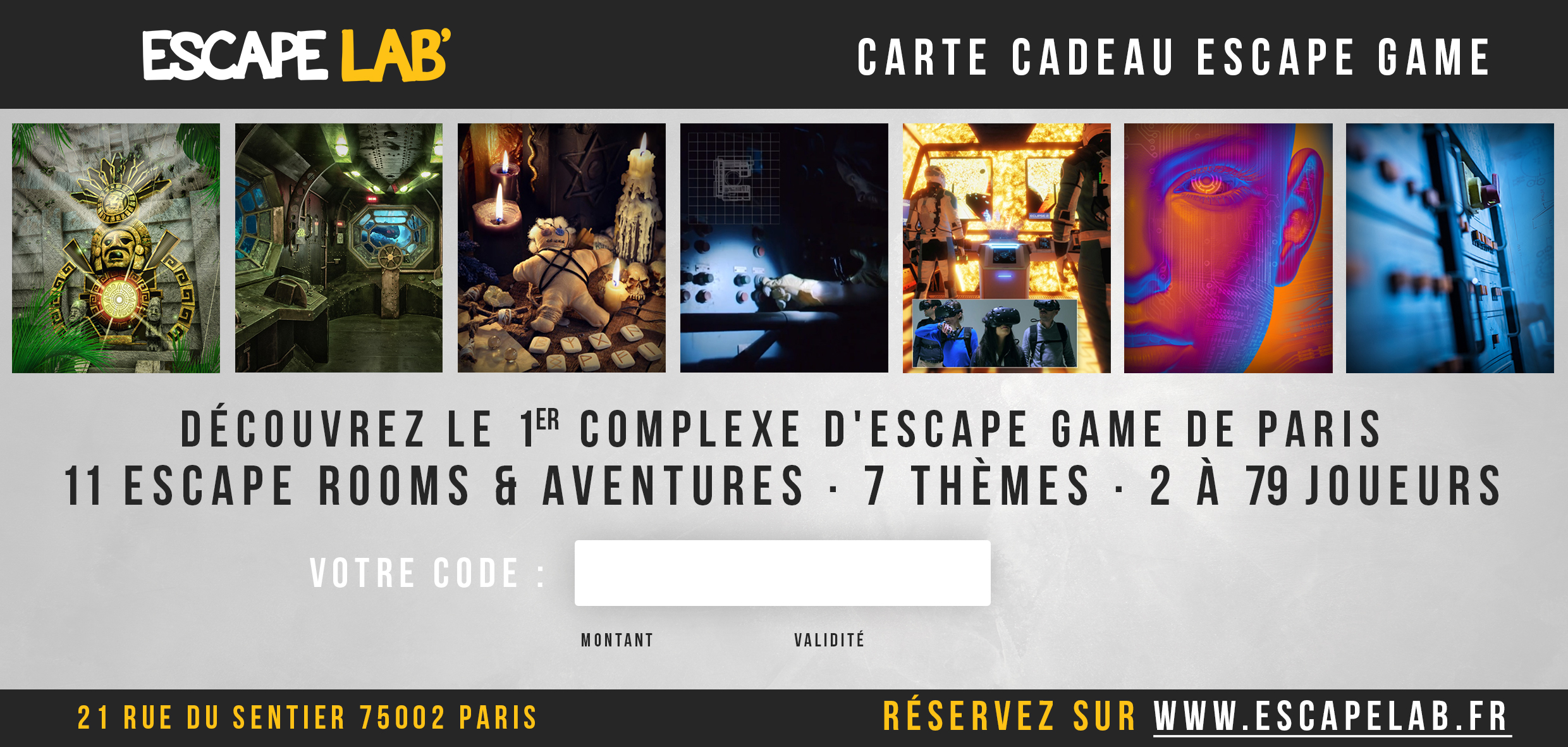🎁 Carte cadeau Escape LAB PARIS | ESCAPE LAB PARIS